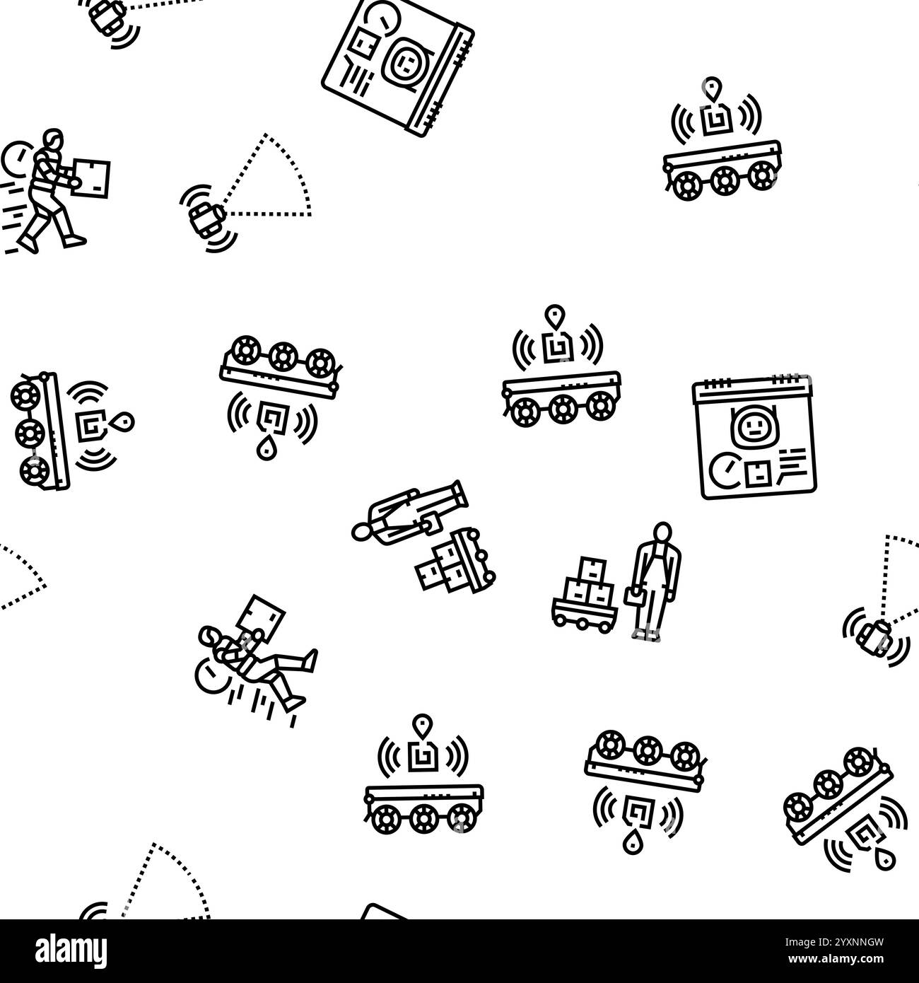 delivery autonomous robot seamless pattern vector Stock Vector Image ...