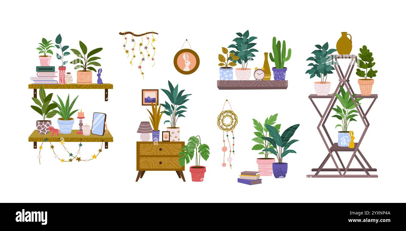 Garden shelves pots Cut Out Stock Images & Pictures - Alamy