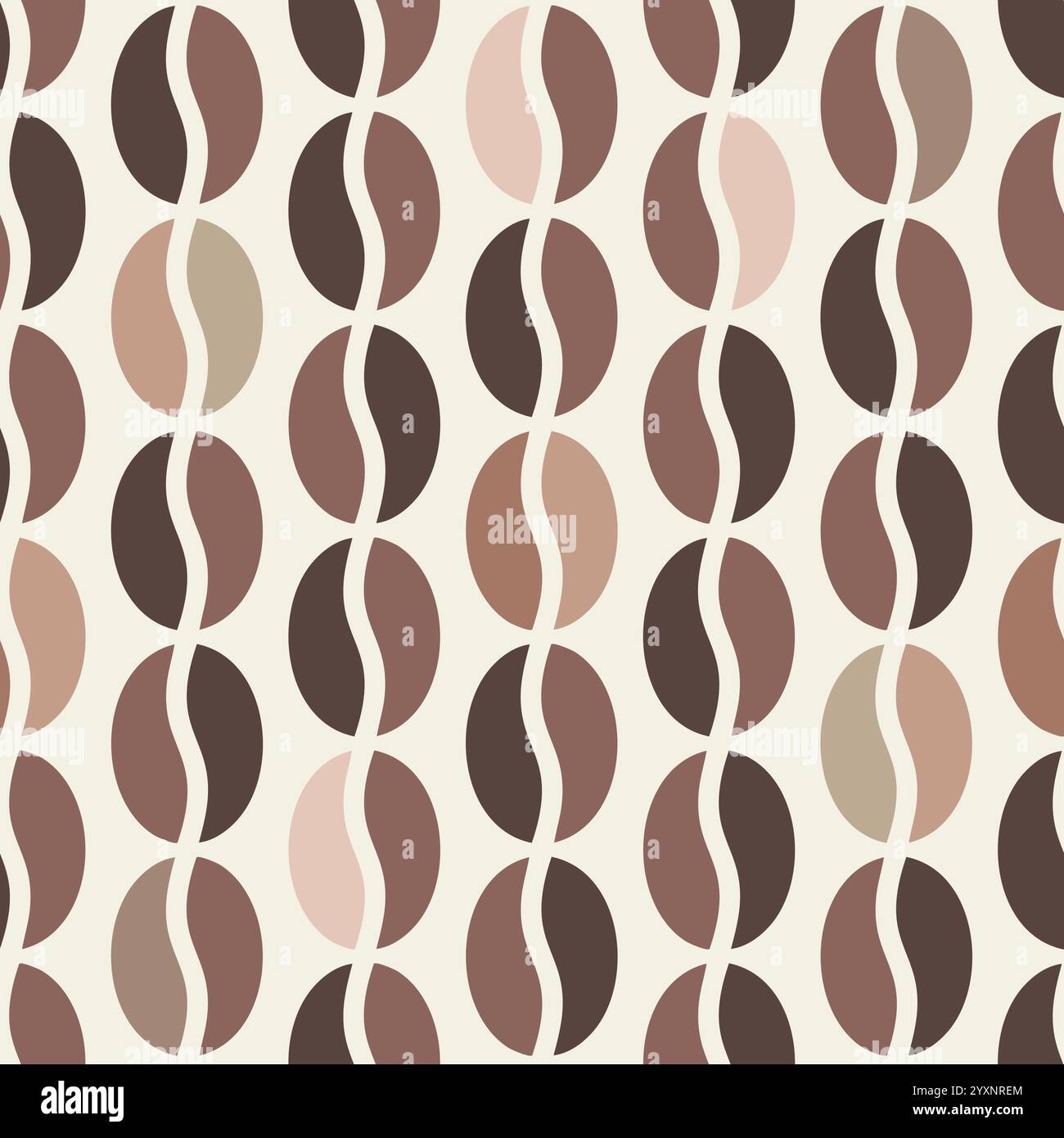 Coffee bean rows seamless vector pattern brown beige and pink tan ...