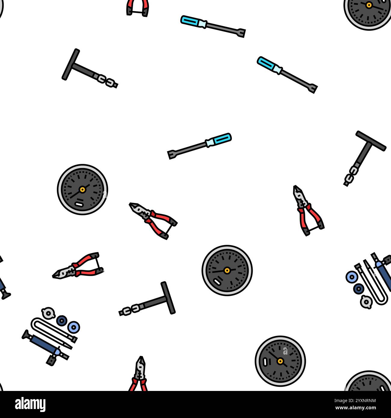 car repair tools wrench seamless pattern vector Stock Vector Image ...