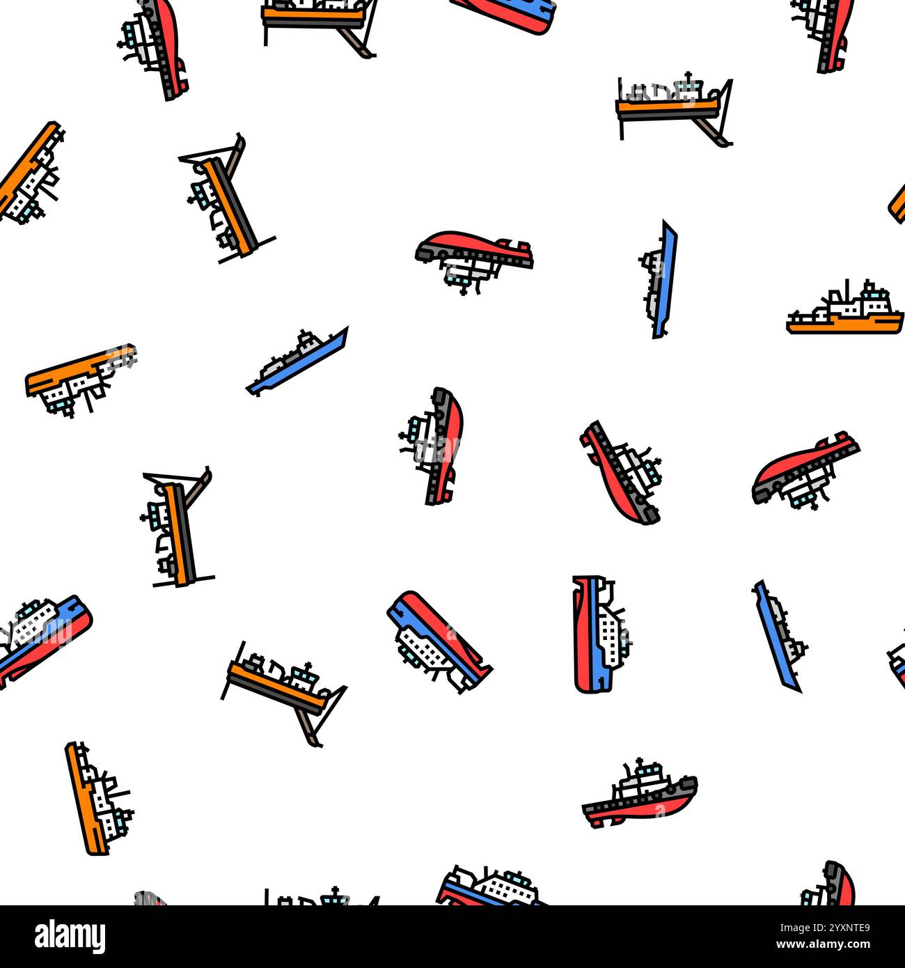 ship cargo maritime navigation seamless pattern vector Stock Vector ...