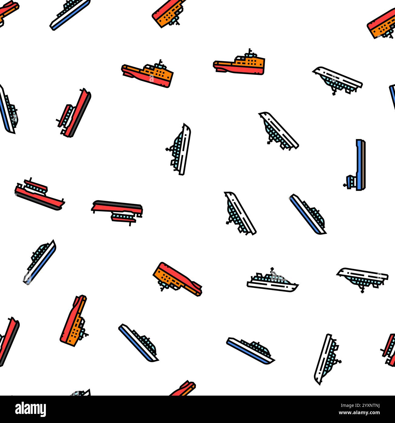 ship cargo maritime navigation seamless pattern vector Stock Vector ...