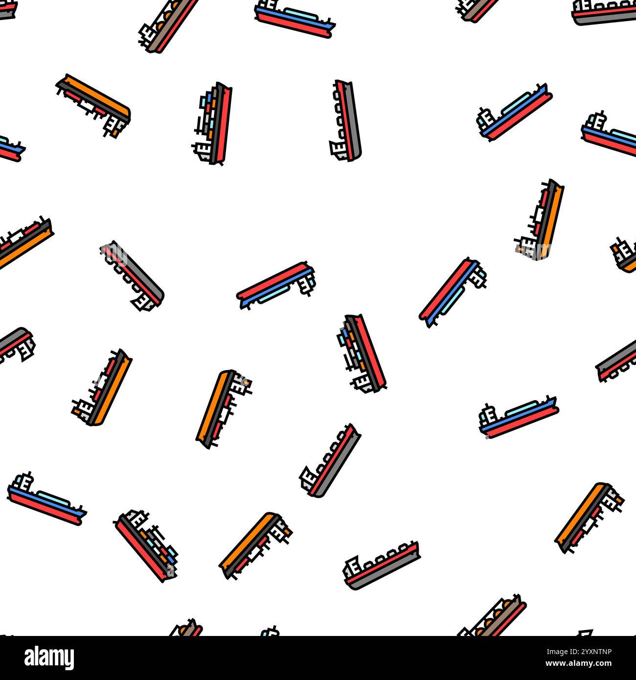 ship cargo maritime navigation vector seamless pattern thin line ...