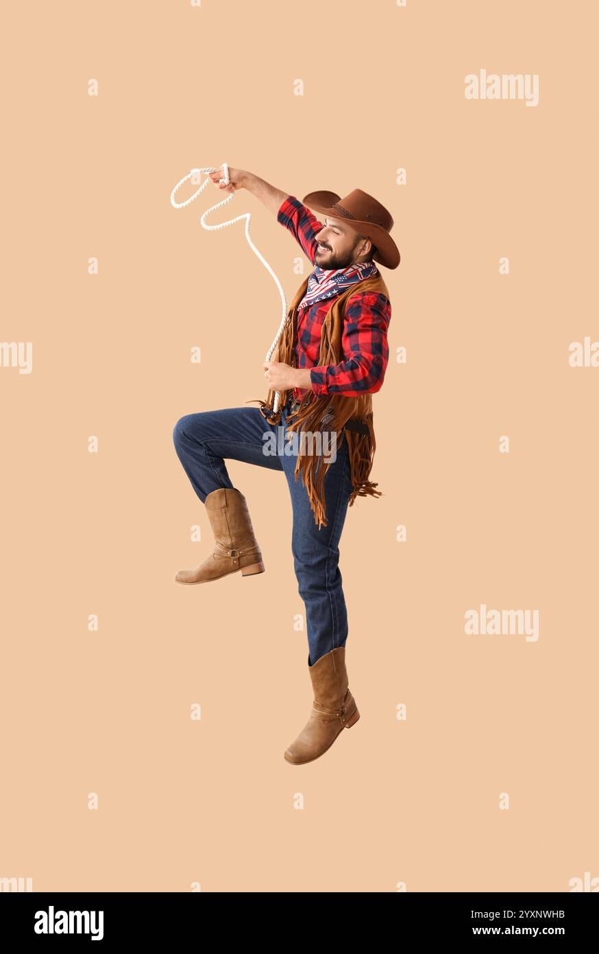 Portrait smiling western style cowboy hi-res stock photography and ...