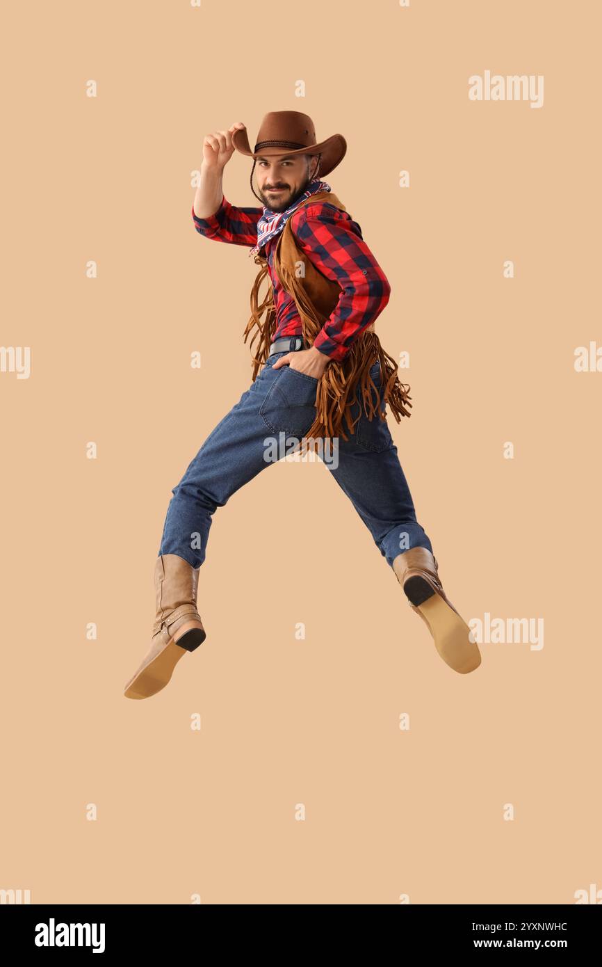 Portrait smiling western style cowboy hi-res stock photography and ...