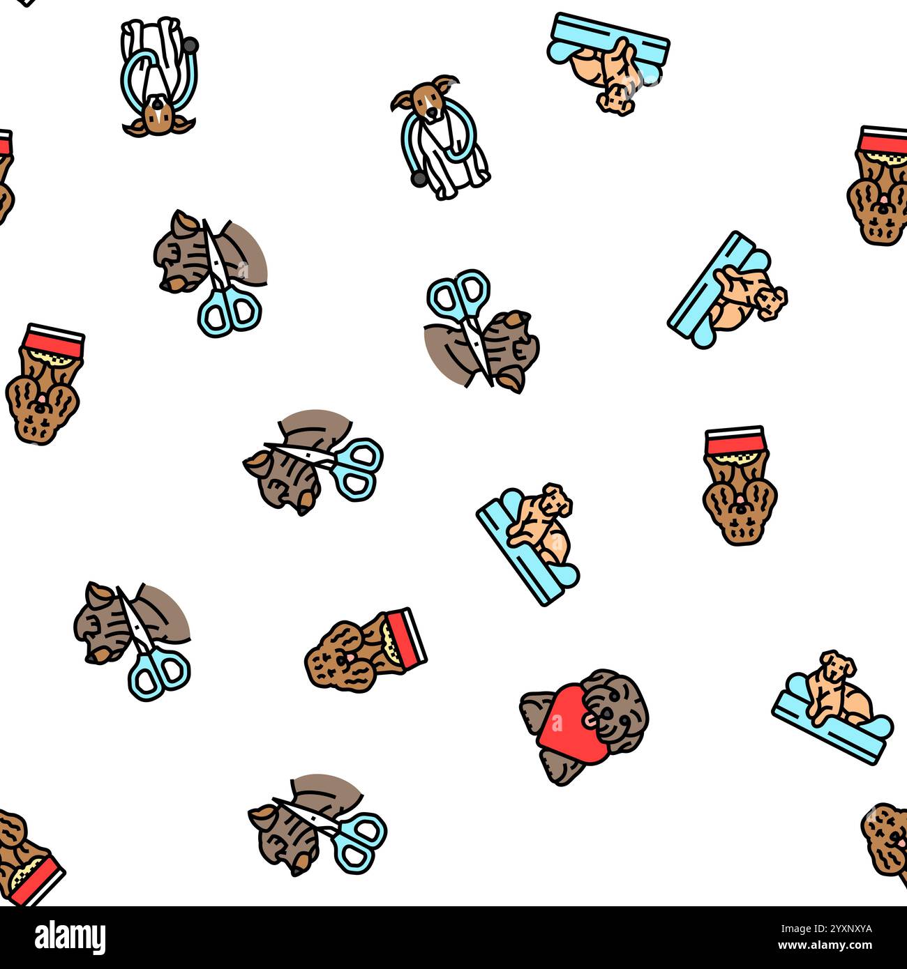 dog breeding genetics pedigree seamless pattern vector Stock Vector ...