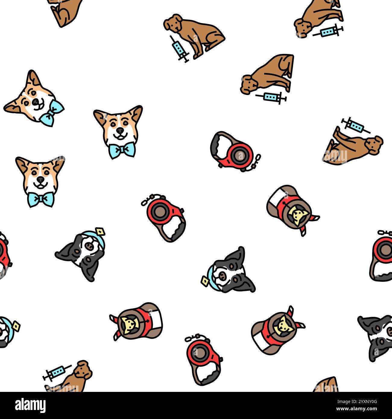 dog breeding genetics pedigree seamless pattern vector Stock Vector ...