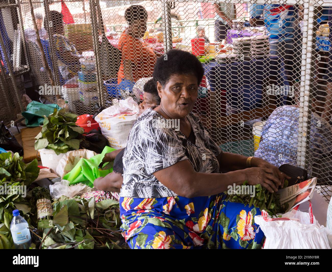 Nadi Municipal Market, Full of colour with vibrant happy traders ...