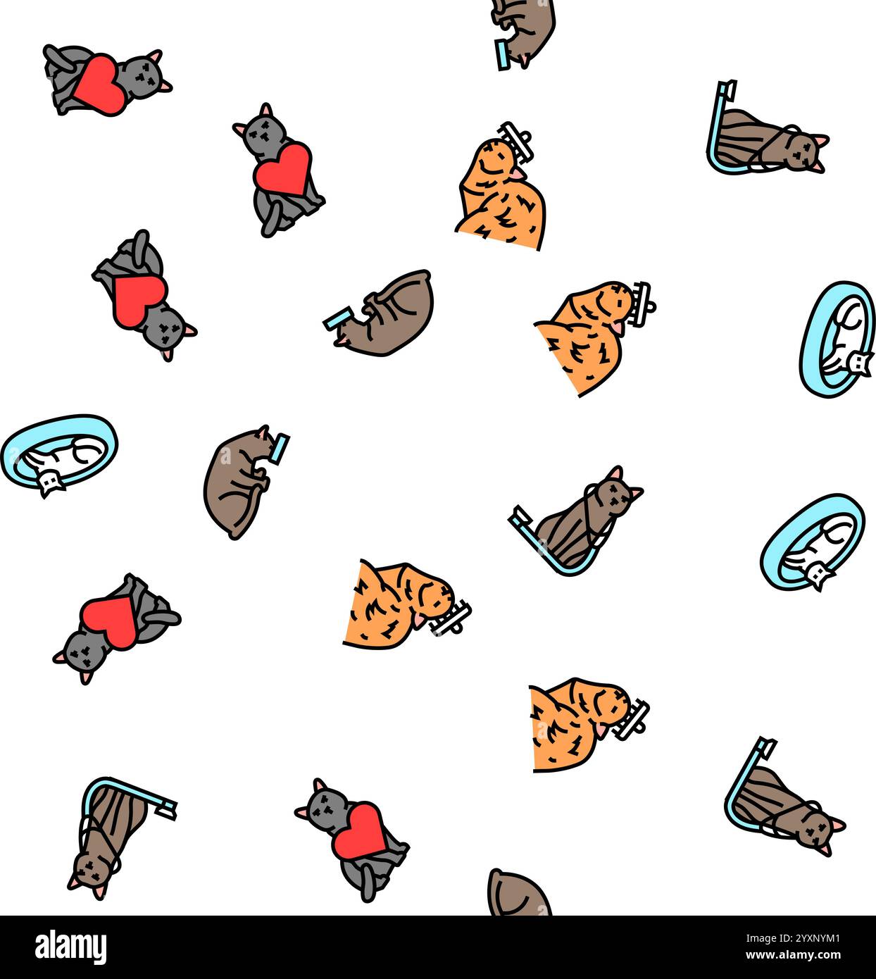 cat breeding genetics cattery seamless pattern vector Stock Vector ...