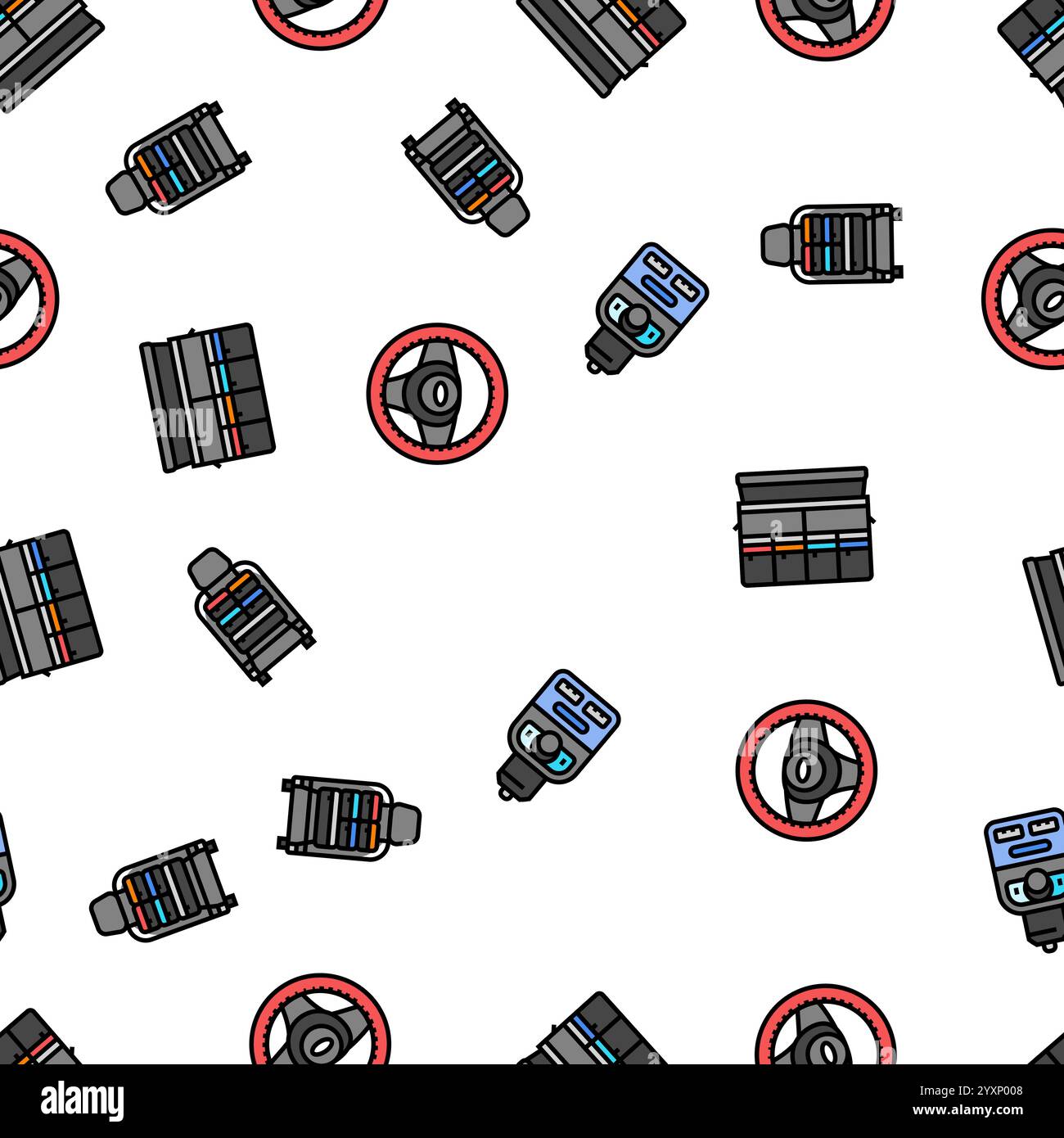 car accessories seat cover seamless pattern vector Stock Vector Image ...