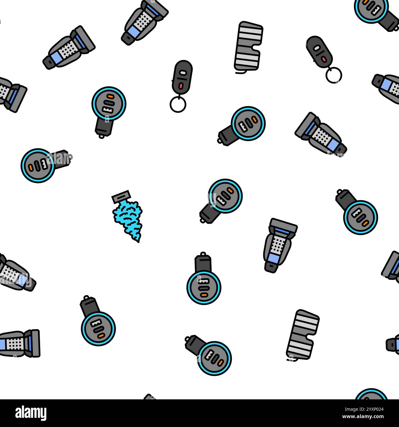 car accessories seat cover seamless pattern vector Stock Vector Image ...