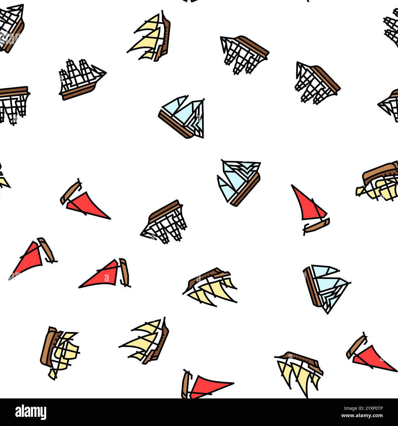 ancient ship maritime vessel seamless pattern vector Stock Vector Image ...