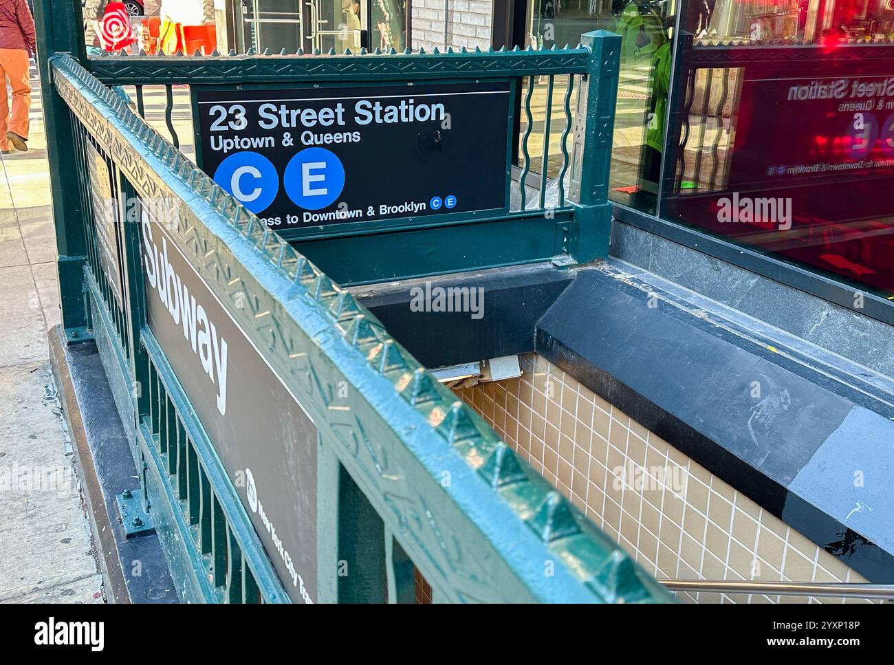 NEW YORK, NY, USA - DECEMBER 13, 2024: A sign displays the subway ...