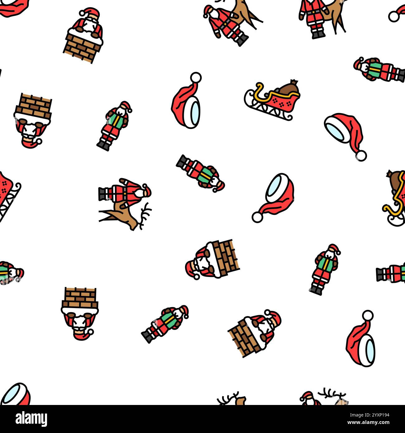 santa claus christmas reindeer seamless pattern vector Stock Vector ...