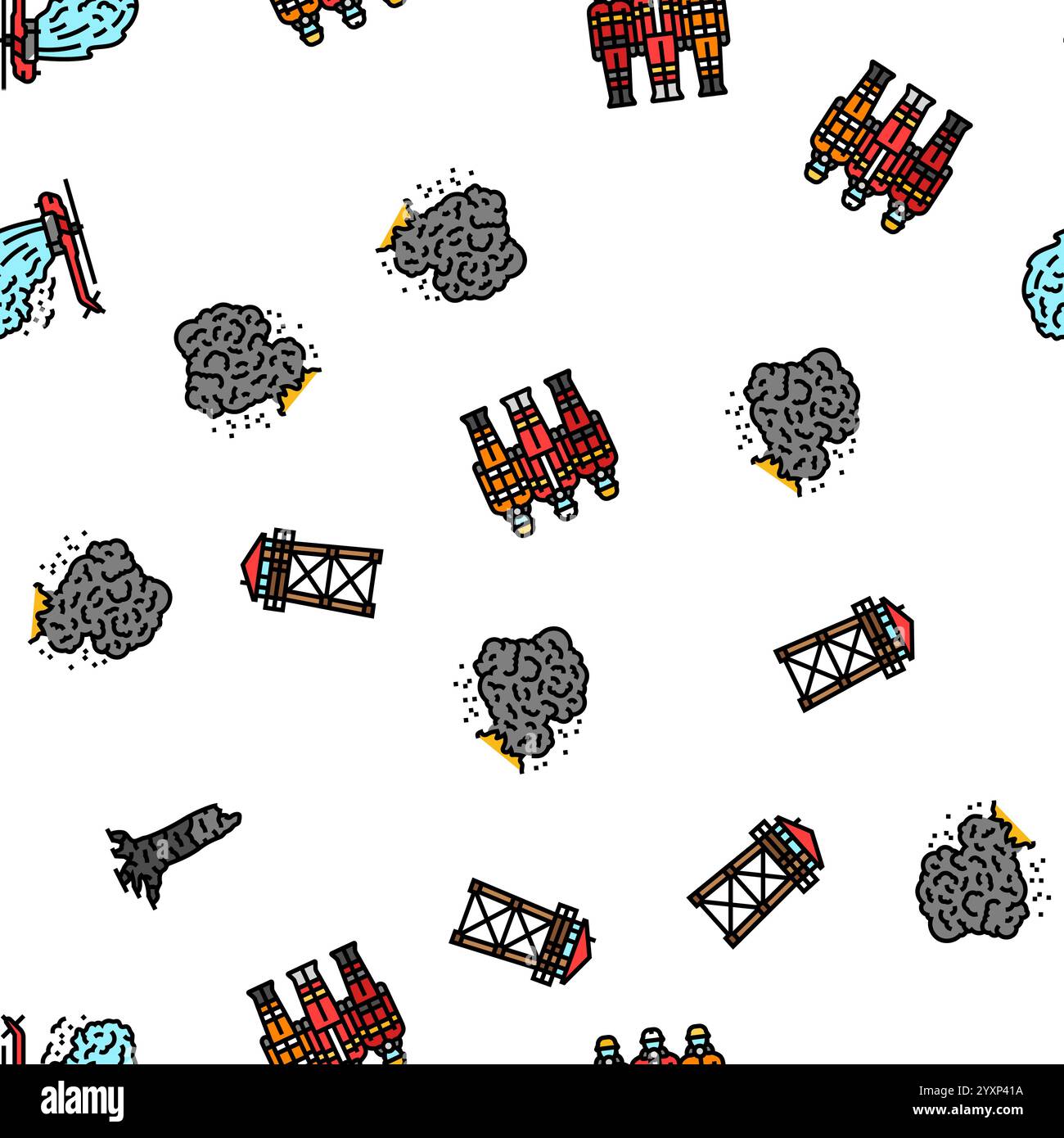 wildfire blaze firestorm burn seamless pattern vector Stock Vector ...