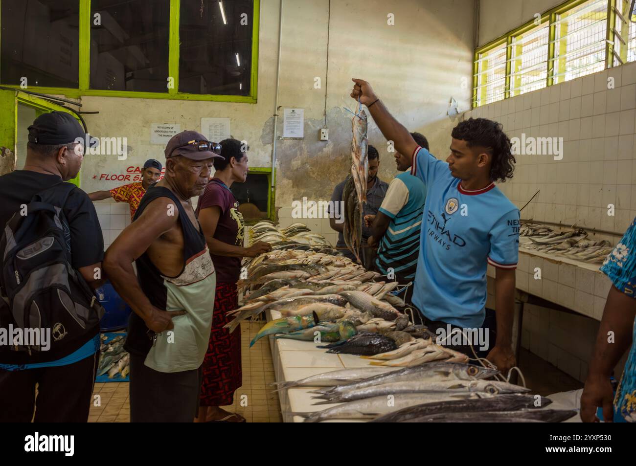 Nadi Municipal Market, Full of colour with vibrant happy traders ...