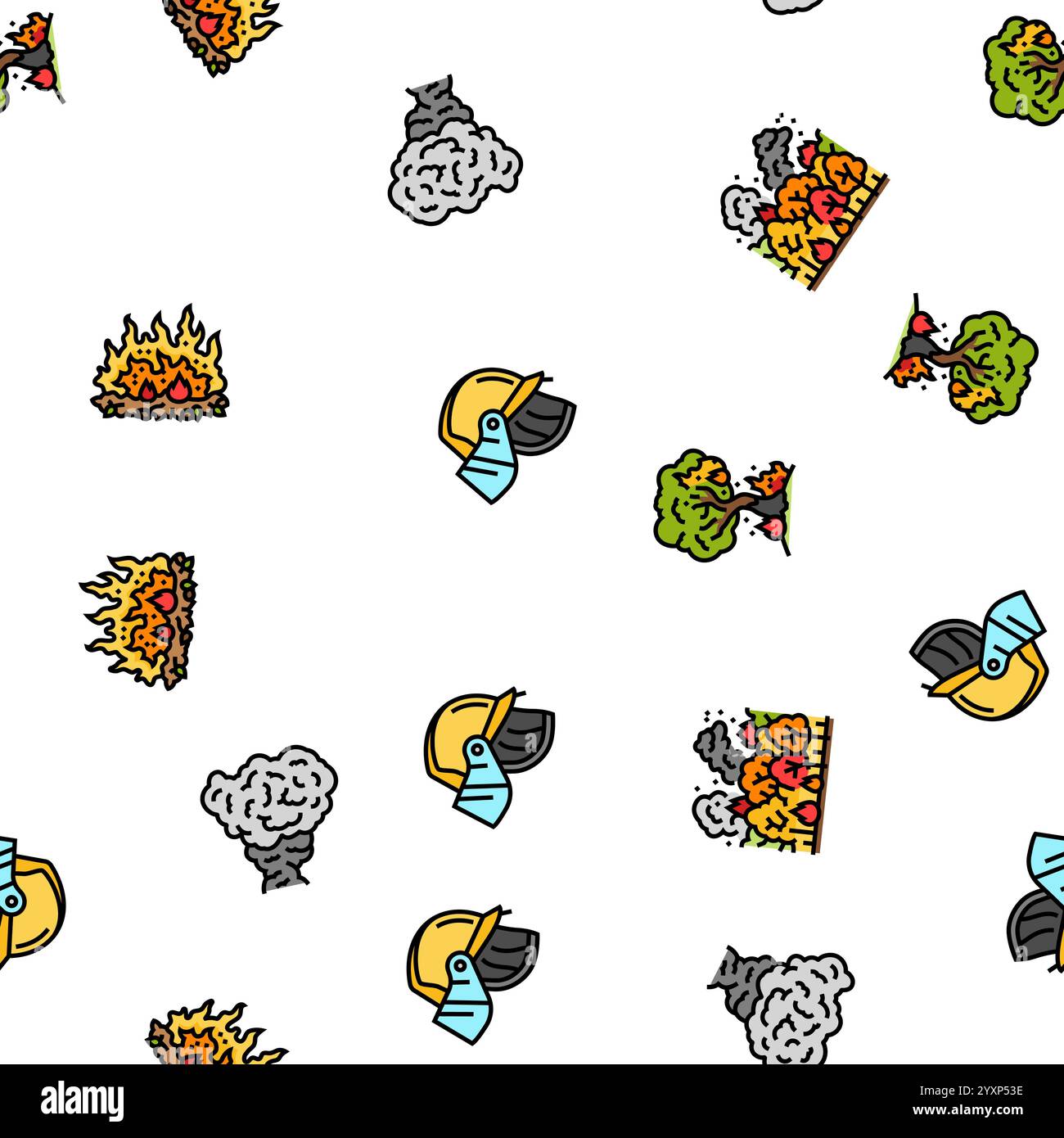 wildfire blaze firestorm burn seamless pattern vector Stock Vector ...