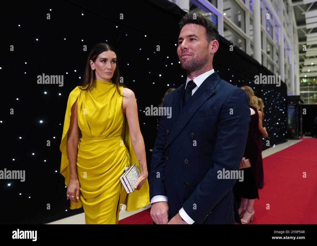 Sir Mark Cavendish and Peta Todd arriving for the 2024 BBC Sports ...