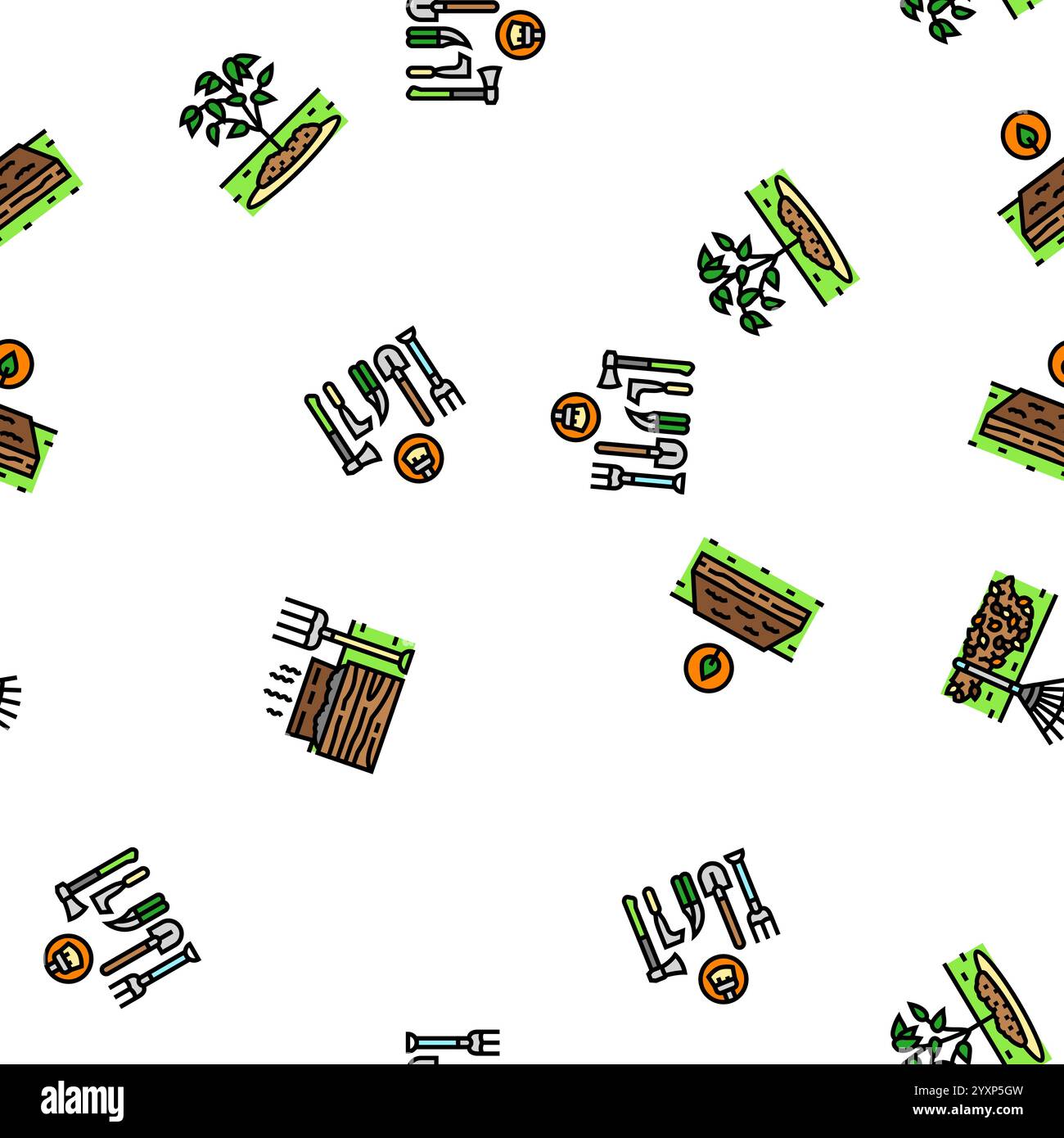 garden maintenance mulching seamless pattern vector Stock Vector Image ...