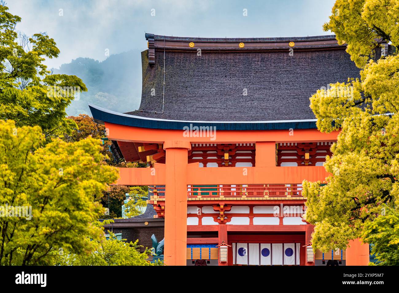 Large Torii Gate at the entrance of Fushimi Inari Taisha path, in Kyoto ...