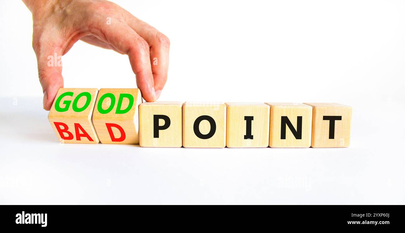 Good or bad point symbol. Concept words Good point Bad point on ...