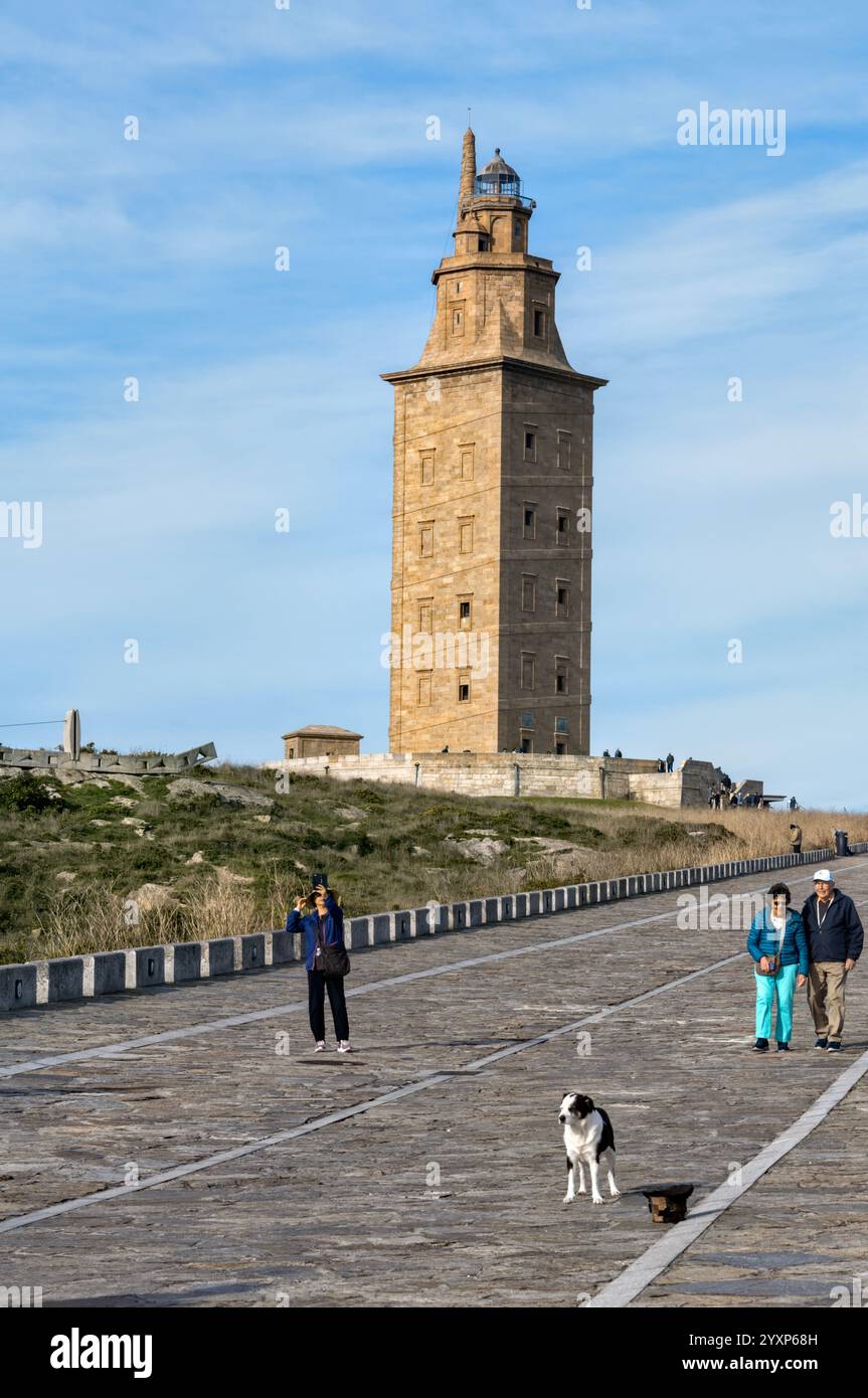Tower of Hercules an old Roman Lighthouse, A Coruna, La Coruna, Galicia ...