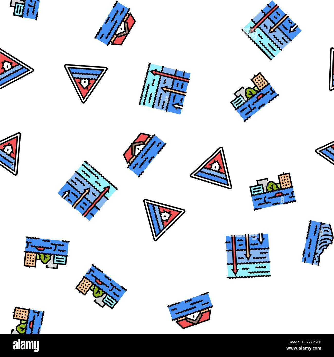 flood water disaster rain seamless pattern vector Stock Vector Image ...