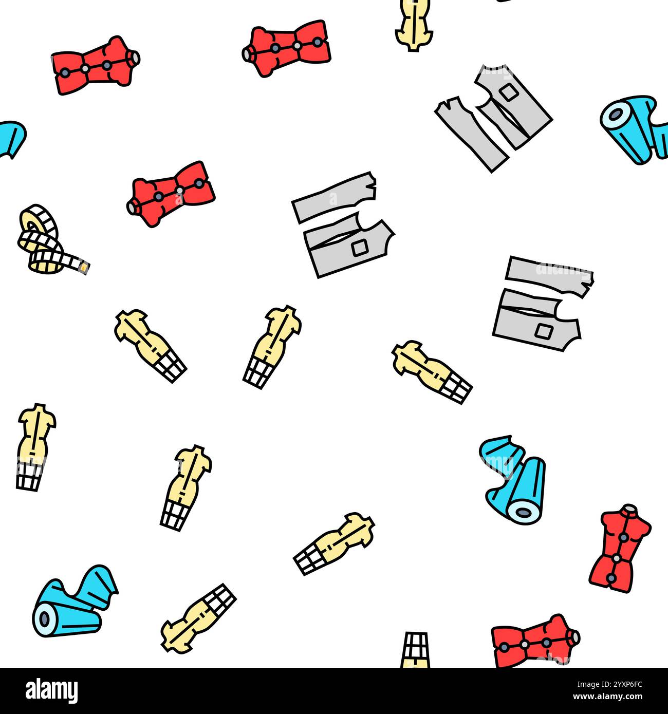 dressmaking fashion sewing style seamless pattern vector Stock Vector ...