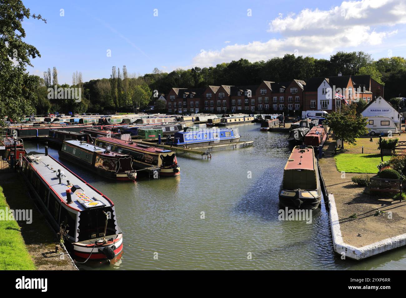 Narrowboats at Braunston Marina, Grand Union canal, Braunston village ...