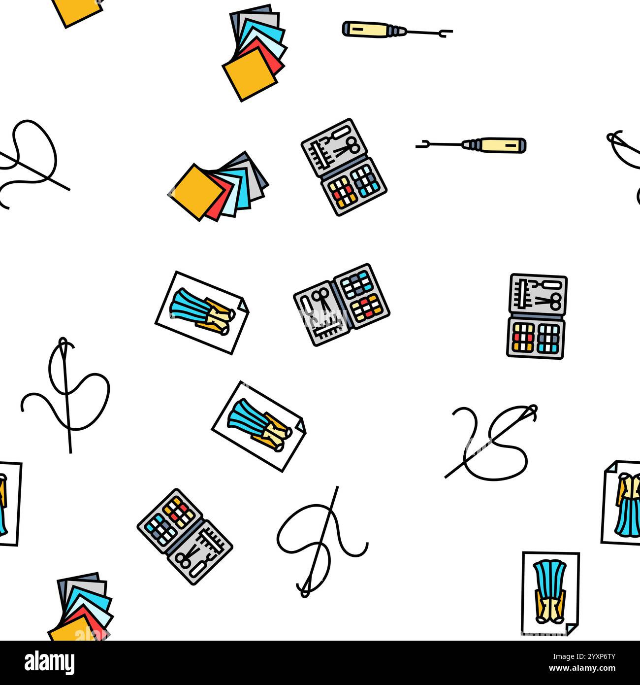 dressmaking fashion sewing style seamless pattern vector Stock Vector ...