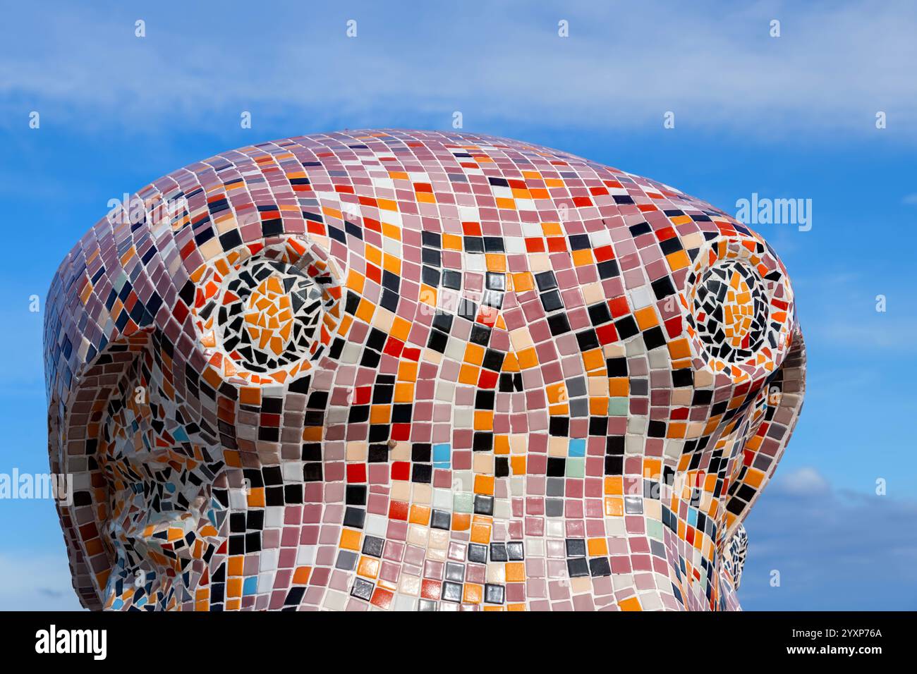 Ceramic mosaic tiled octopus sculpture la coruna hi-res stock ...