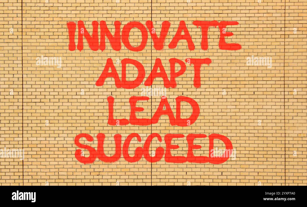 Innovate adapt lead succeed symbol. Concept words Innovate Adapt Lead ...