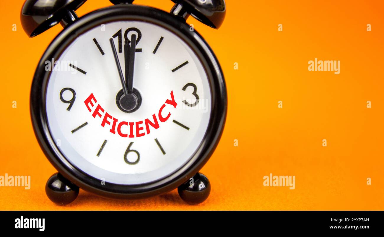 Efficiency symbol. Concept word Efficiency on beautiful orange paper ...