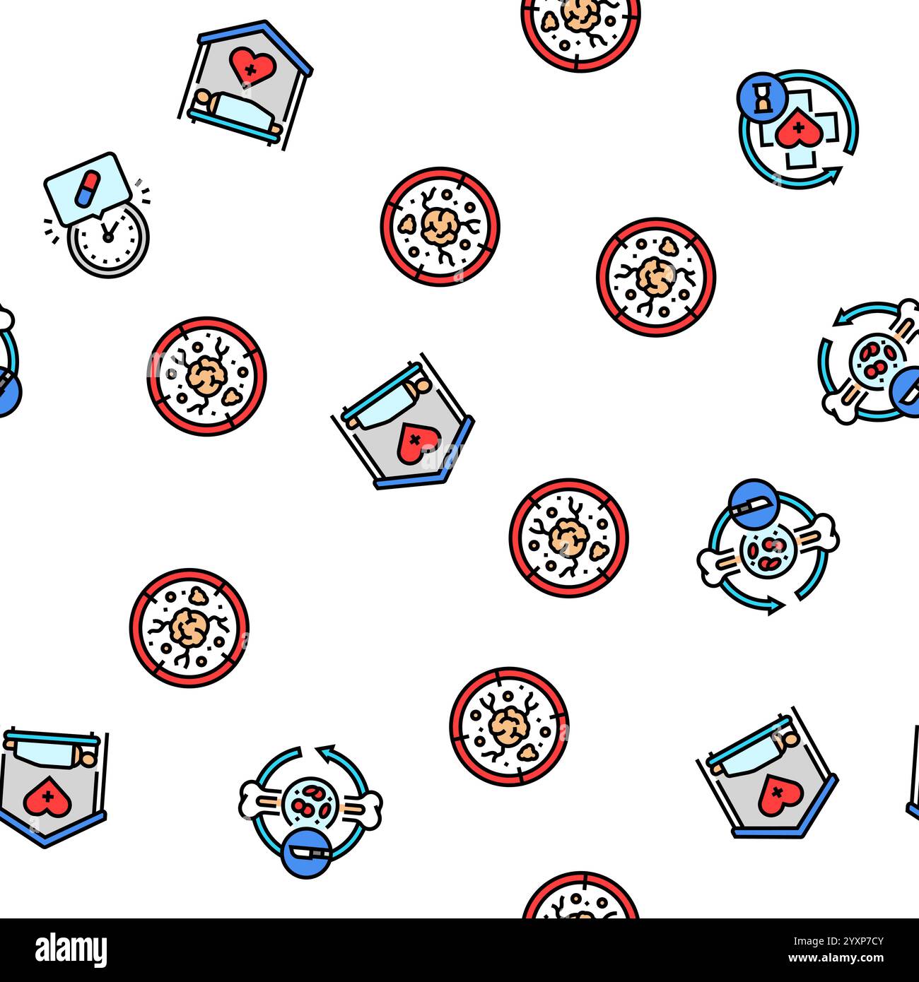 cancer treatment chemotherapy seamless pattern vector Stock Vector ...