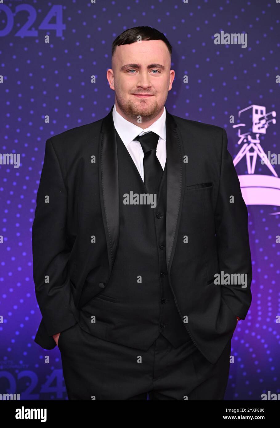 Salford, UK. December 17th, 2024. Luke Littler arriving at the BBC ...