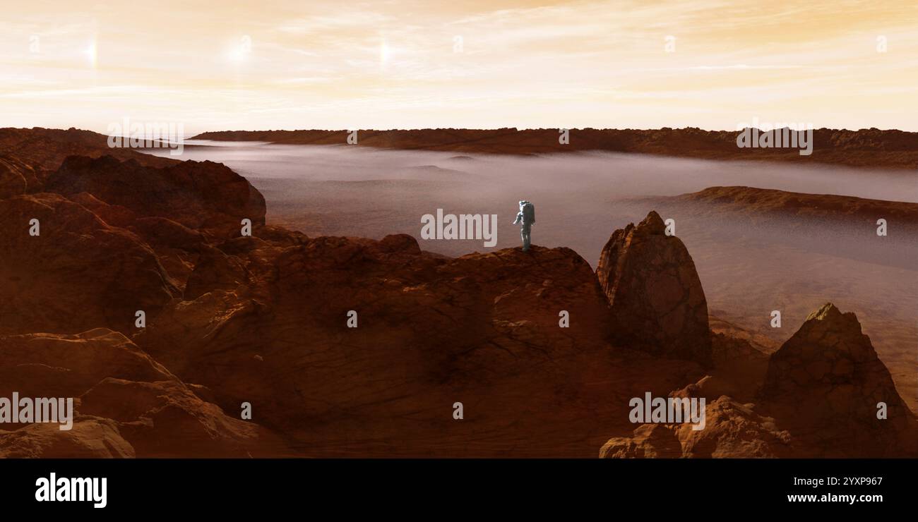 Fog rolls down Valles Marineris, the largest canyon in the solar system ...