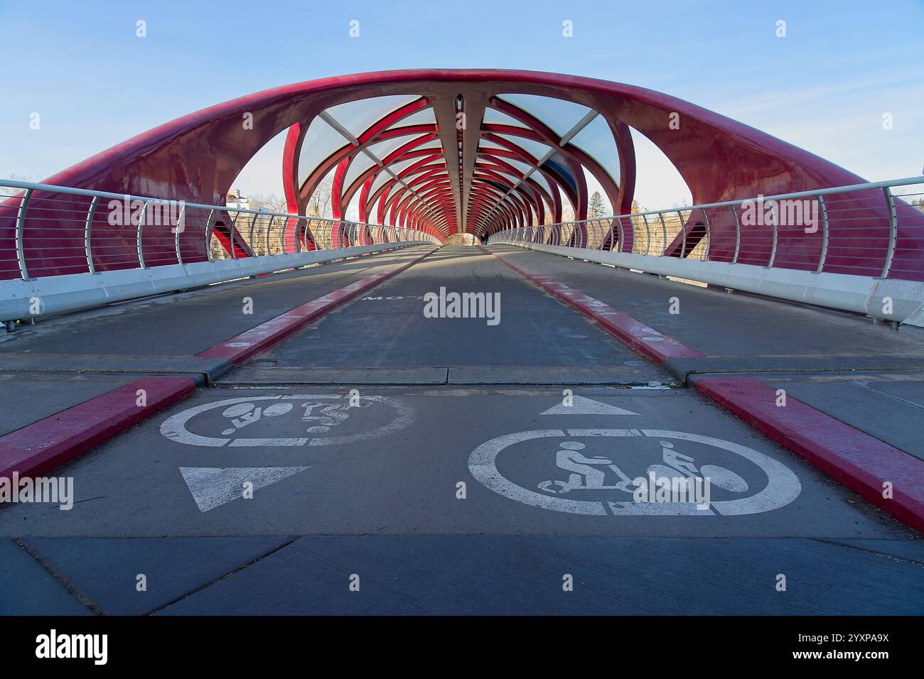 Peace Bridge by Santiago Calatrava over the Bow River to Downtown ...