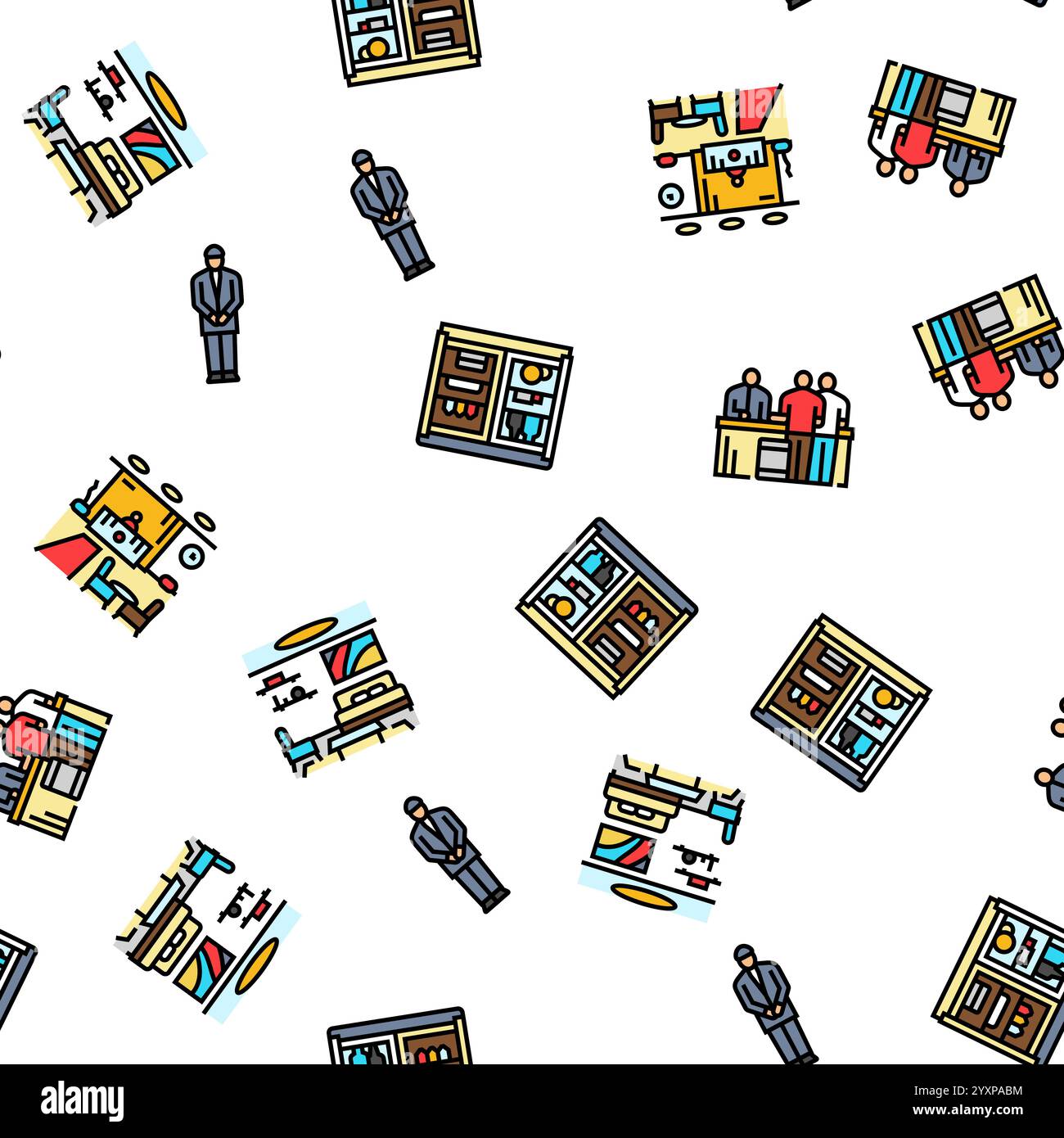 hospitality hotel service seamless pattern vector Stock Vector Image ...