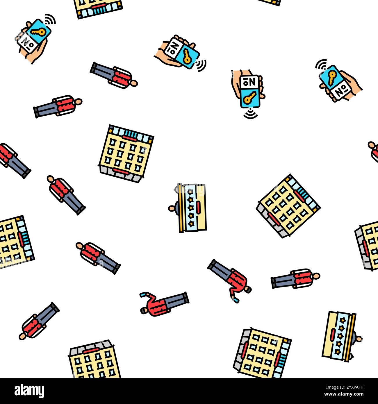 hospitality hotel service seamless pattern vector Stock Vector Image ...