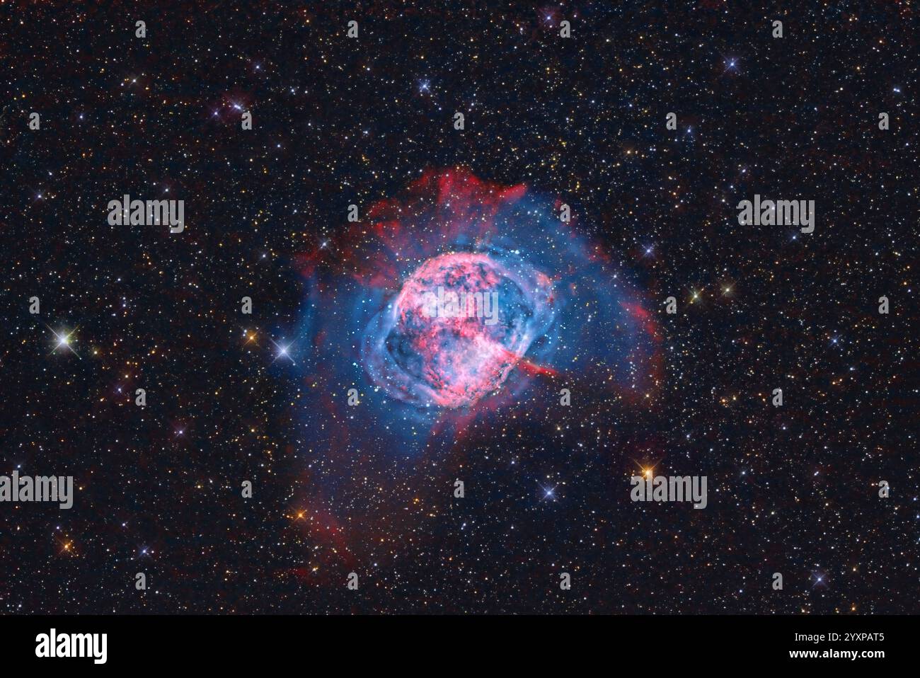 Planetary nebula Messier 27, known as the Dumbbell Nebula Stock Photo ...