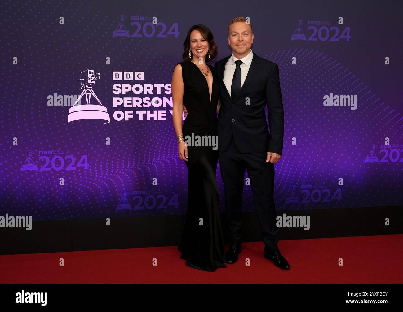 Sir Chris Hoy and Sarra Kemp arriving for the 2024 BBC Sports ...