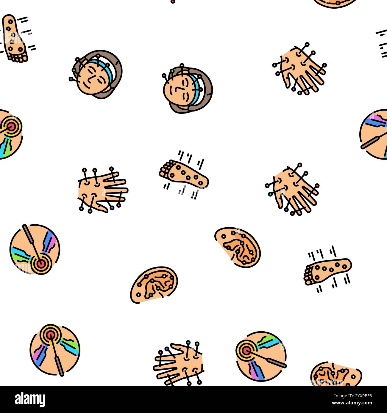 acupuncture massage therapy seamless pattern vector Stock Vector Image ...