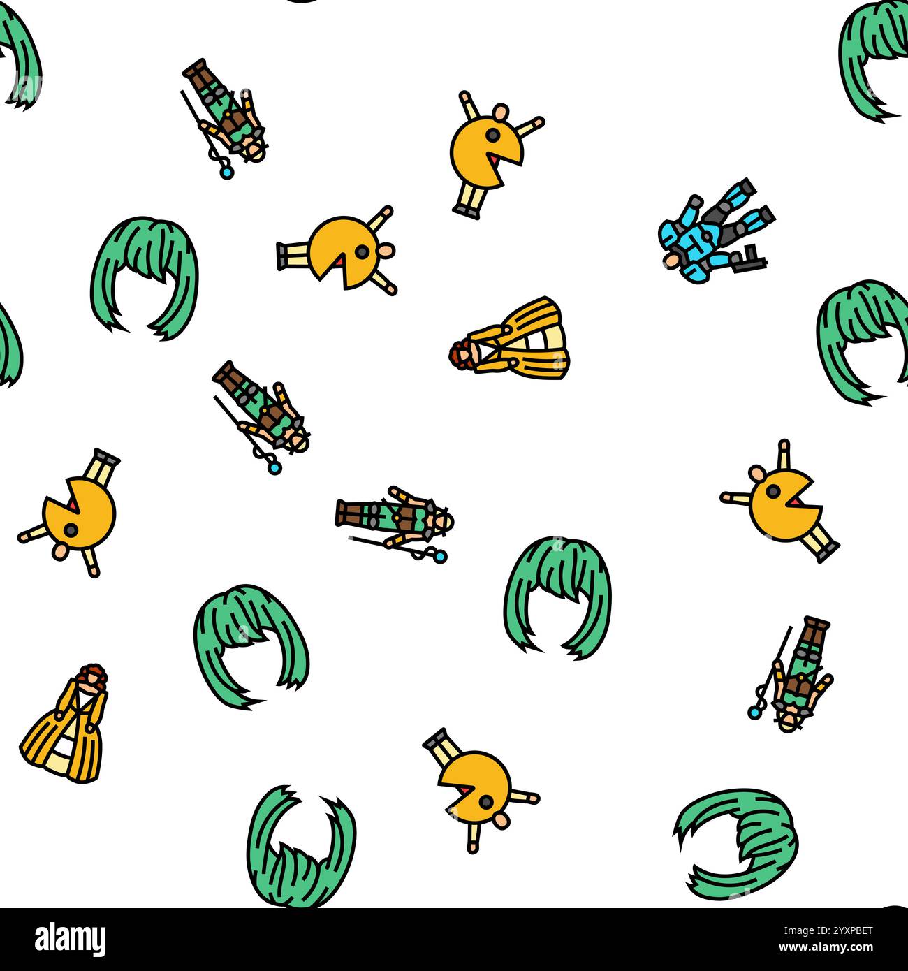 cosplay comic movie anime seamless pattern vector Stock Vector Image ...
