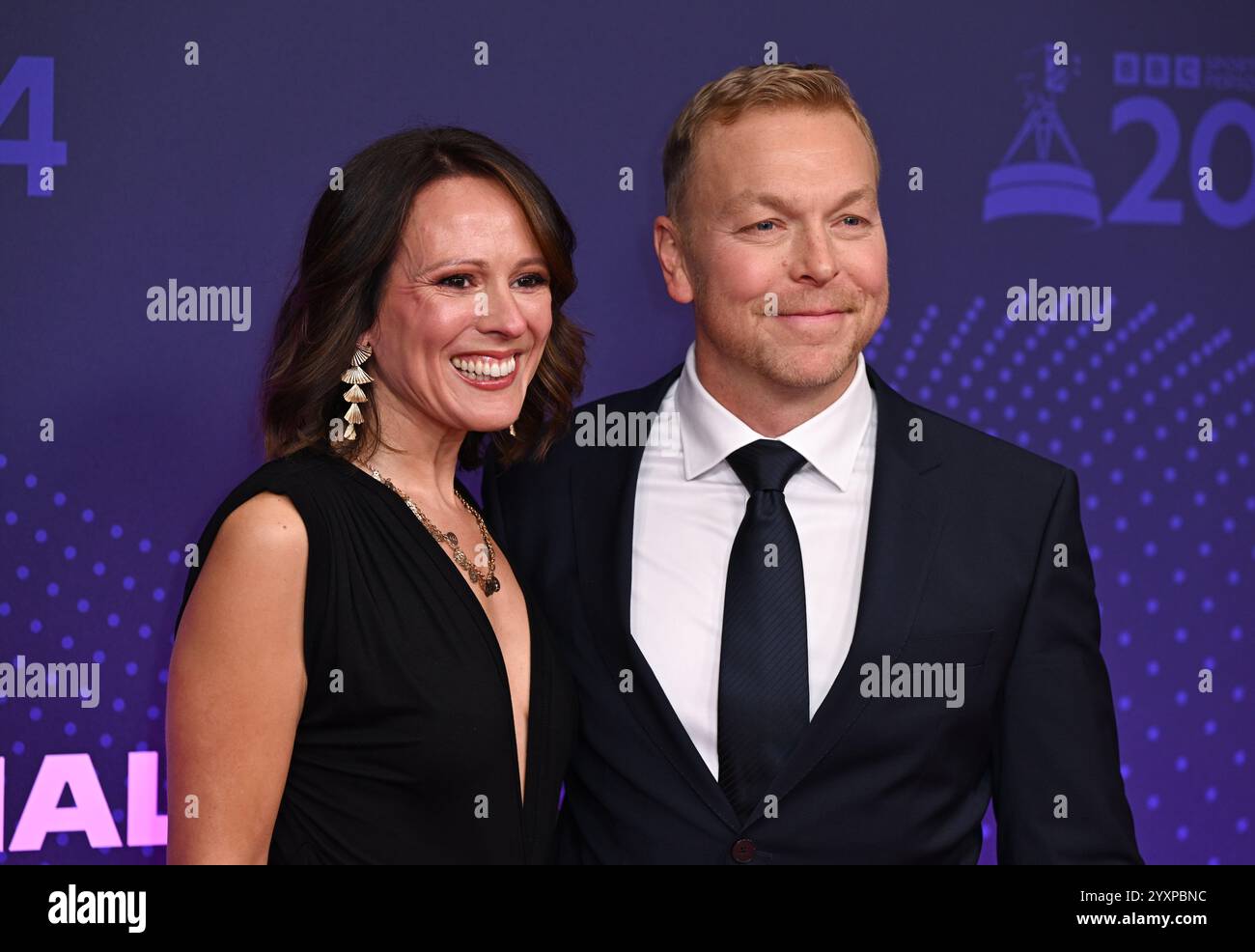 Salford, UK. December 17th, 2024. Sir Chris Hoy and Sarra Kemp arriving ...