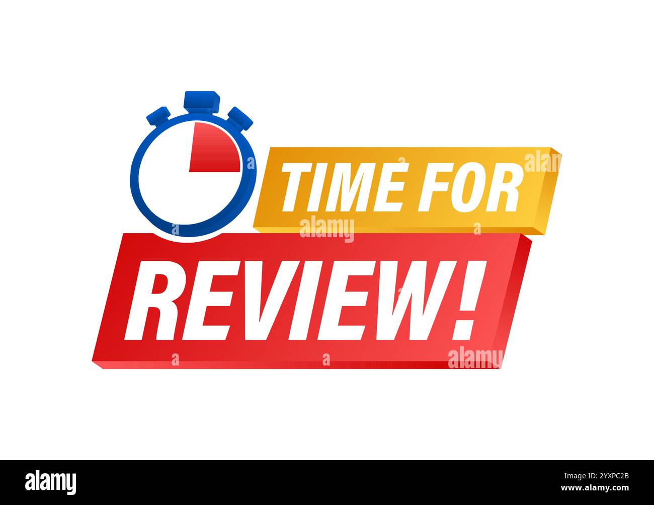 Stopwatch showing time for review, evaluation and assessment Stock ...