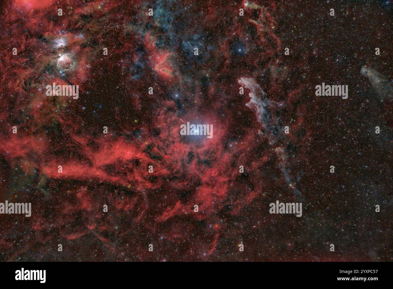 Rigel, a blue supergiant star, surrounded by a region of nebulosity ...