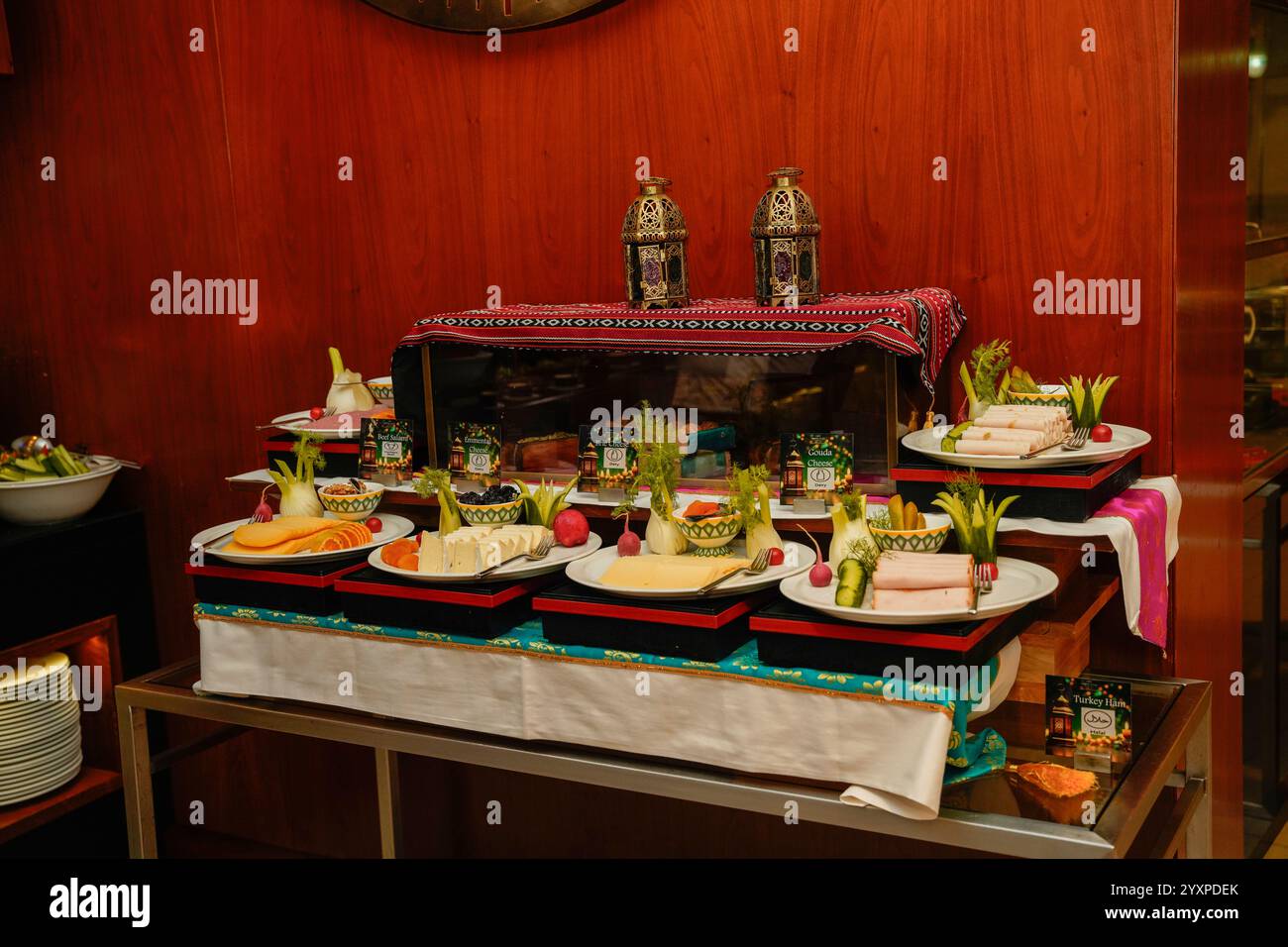 An exquisite spread of colorful salads and delicacies at a 5-star hotel ...