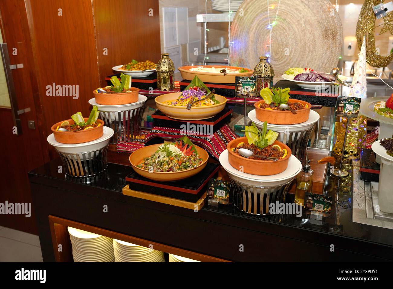 A beautifully arranged selection of salads and dishes at a luxurious 5 ...