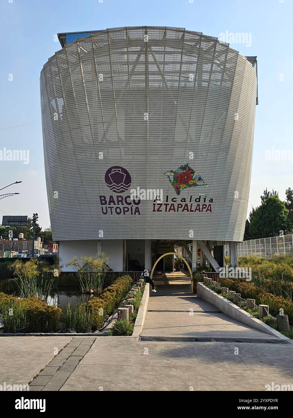 Mexico City, Mexico - Feb 28 2024: Barco Utopia in Iztapalapa is a cultural, educational and ...