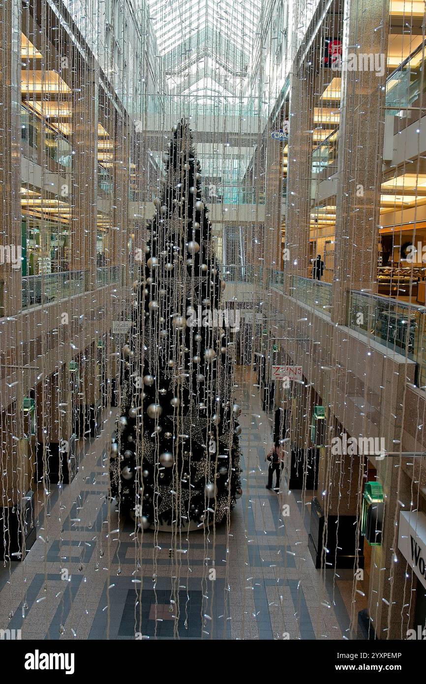 Calgary Canada - 29 December 2023 - Christmas tree in CORE shopping ...